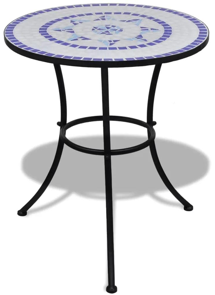41530 vidaXL Bistro stolek modrý a bílý 60 cm mozaika