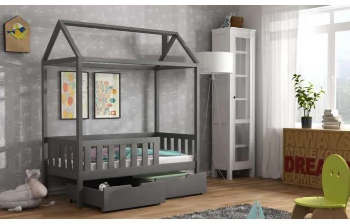 Dětská postel s úložným prostorem 90x190 MARTINA - grafit