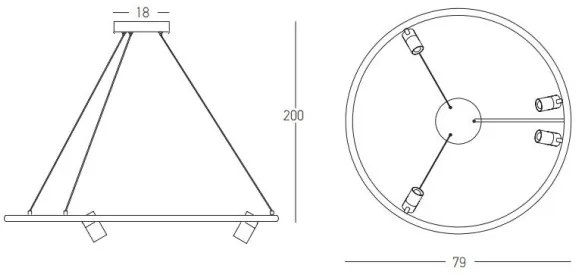 Zambelis 22013 - LED Stmívatelný lustr na lanku LED/59W/230V pr. 79 cm černá