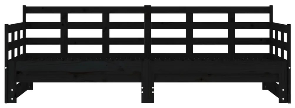 Výsuvná postel černá masivní borovice 2x (90 x 200) cm - Default Title