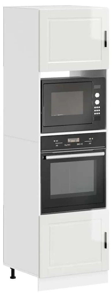 Skříňky na troubu 2 ks "Porto" bílý lesk kompozitní dřevo 3315053