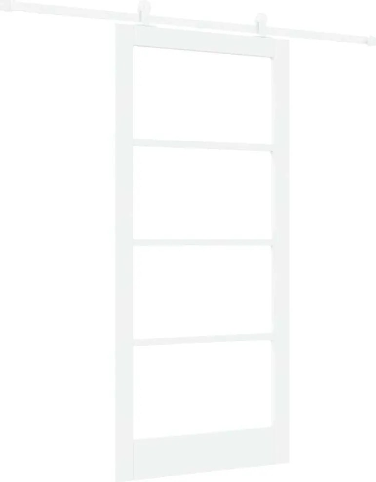 Posuvné dveře ORKDAL 93 x 202 cm Masivní borové dřevo a sklo 3332092