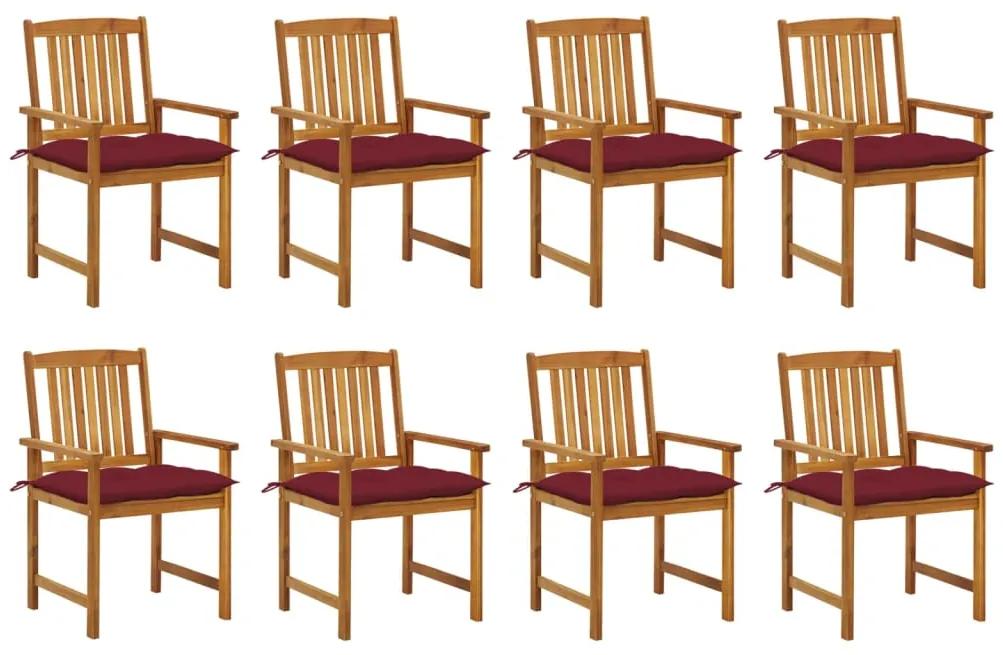 Zahradní židle s poduškami 8 ks masivní akáciové dřevo,  3078202