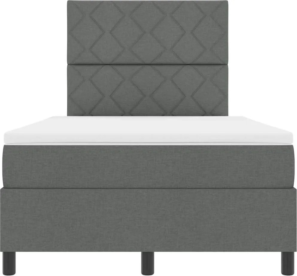 Postel s boxspringem s čelo Tmavě šedá 120 x 190 cm textil 3339449
