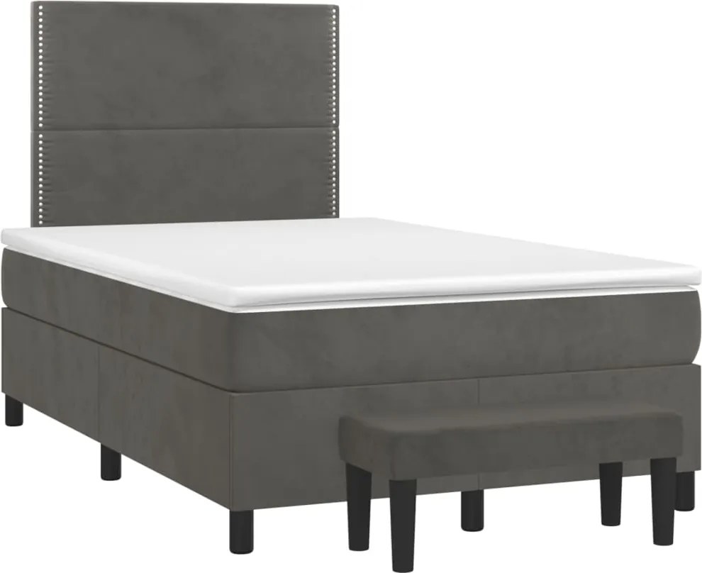 Box spring postel s matrací tmavě šedá 120 x 200 cm samet 3137774