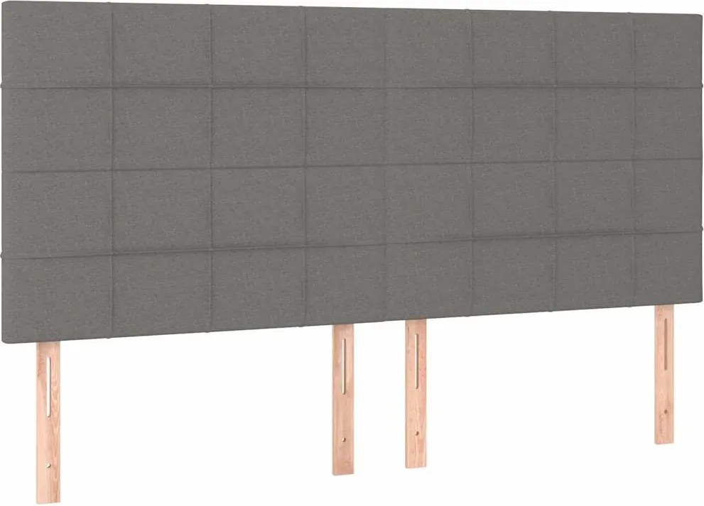 Box spring postel s matrací a LED tmavě šedá 160x200 cm textil 3135446