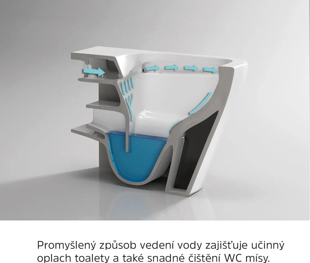 Mereo Mereo, WC závěsné, RIMLESS, 530x355x360, keramické, vč. sedátka CSS124, VSD81S2