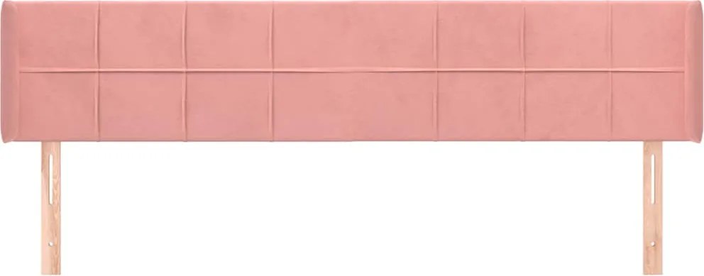Čelo postele typu ušák růžová 203x16x78/88 cm samet 3118839