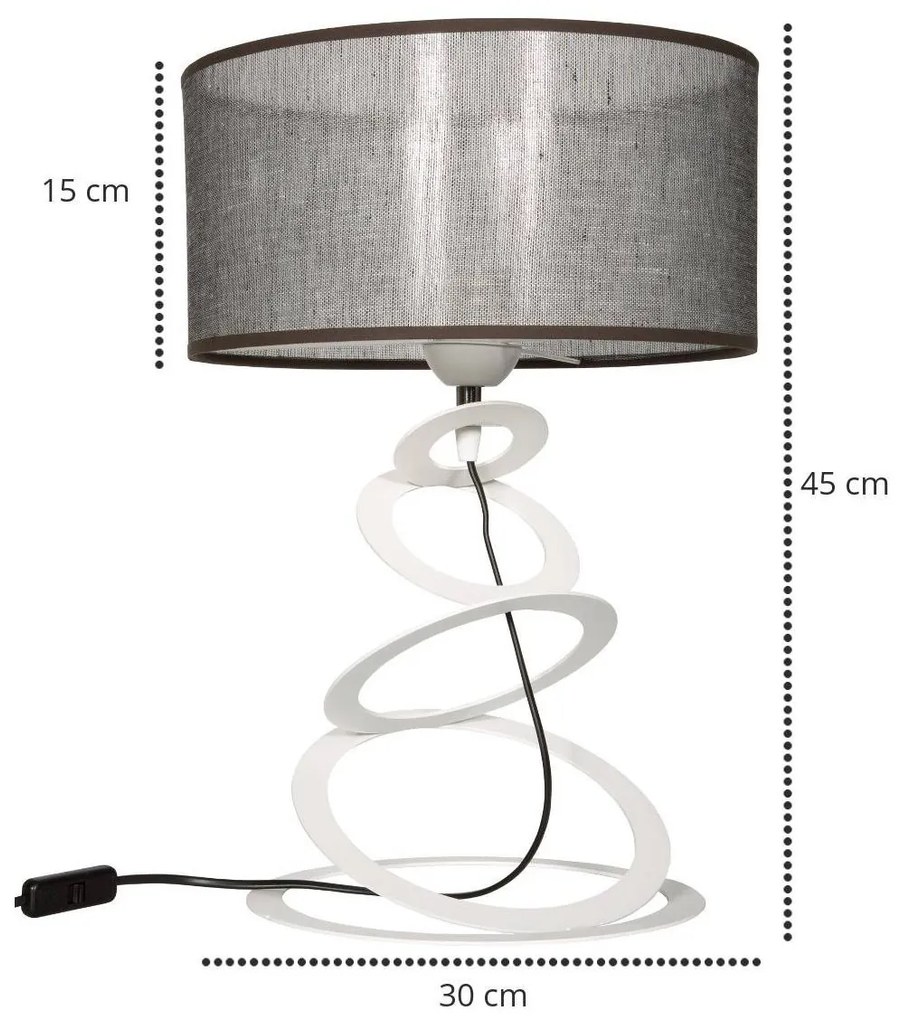 Stolní lampa Indigo, 1x textilní stínítko (výběr ze 3 barev), (výběr ze 3 barev konstrukce), o