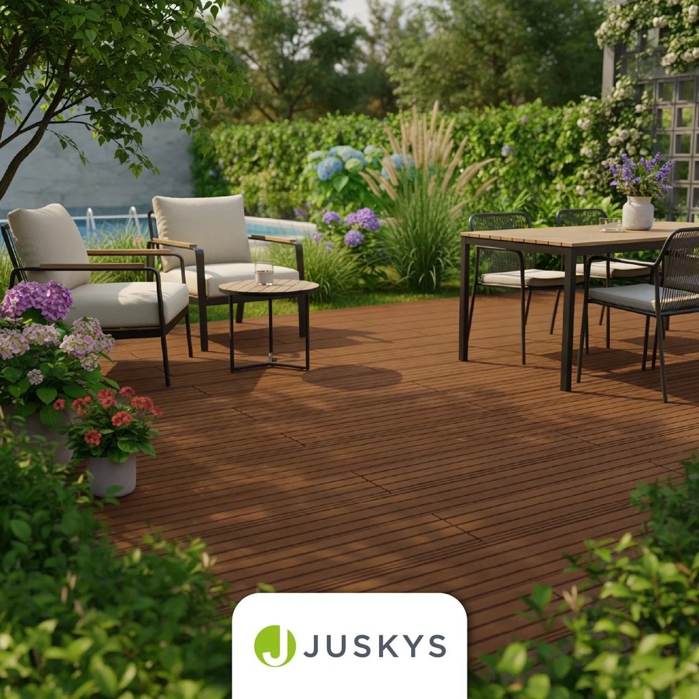 Juskys WPC terasová prkna, teakový dekor Velikost sady: 4 m²