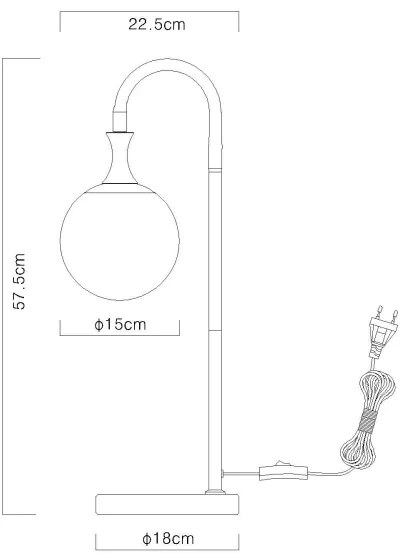 Globo 15885T - Stolní lampa DALTON 1xE27/10W/230V černá