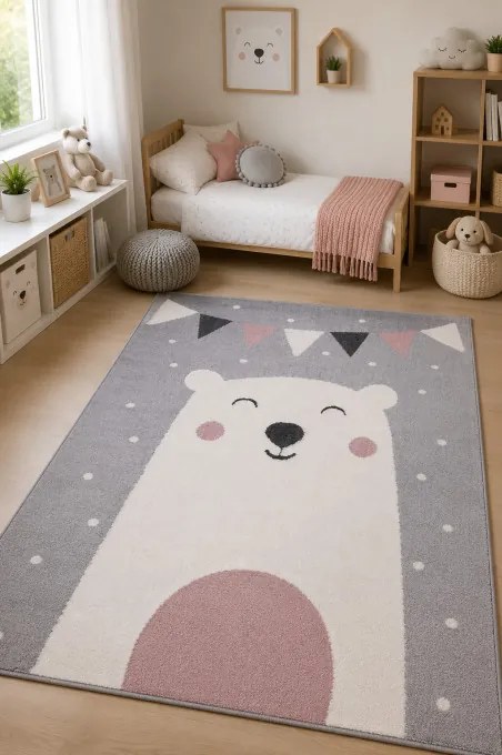 Koberec SKANDI KIDS A1098A šedý / krémový