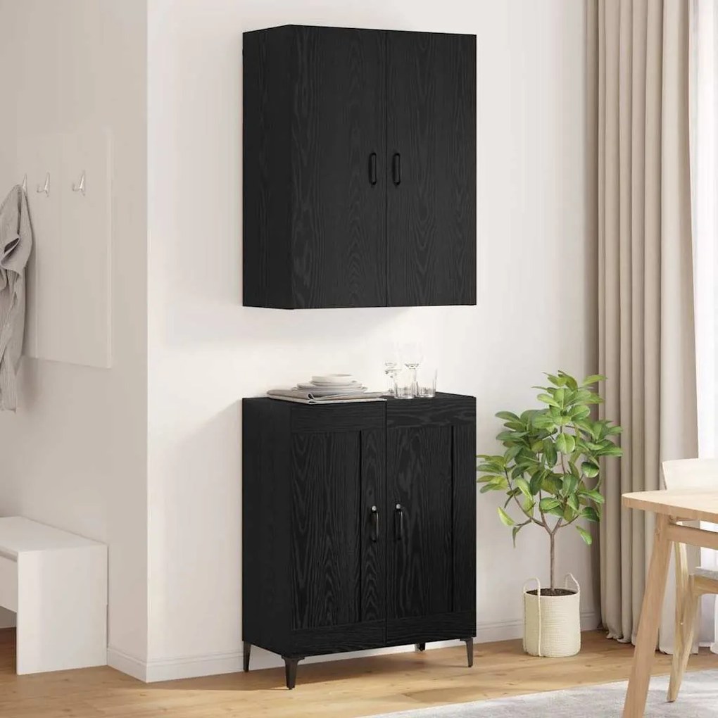 Vysoký bufet Černý dub 69,5 x 34 x 180 cm Kompozitní dřevo 3403588