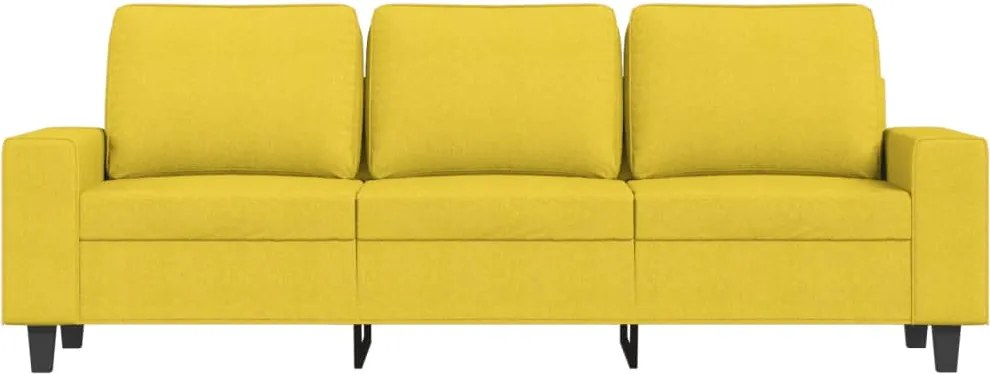 3místná pohovka s podnožkou světle žlutá 180 cm textil 3201156