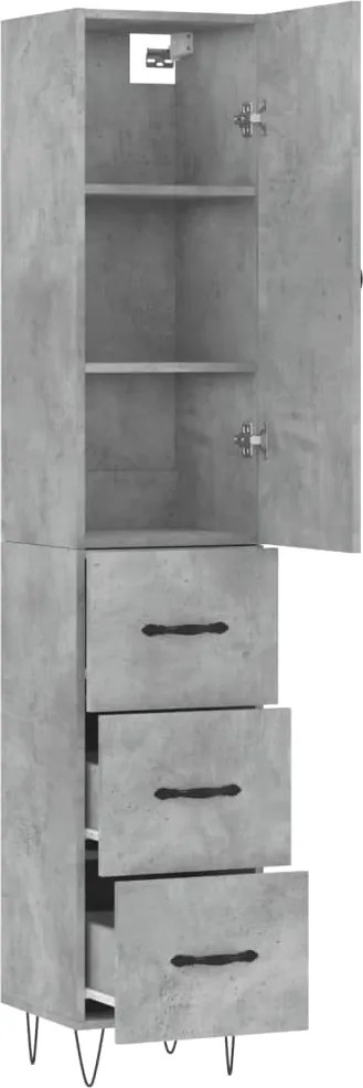 Skříň highboard betonově šedá 34,5x34x180 cm kompozitní dřevo 3198885