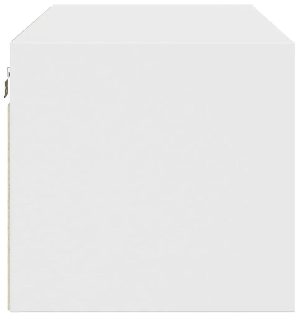Nástěnná skříňka se skleněnými dvířky bílá 102x37x35 cm