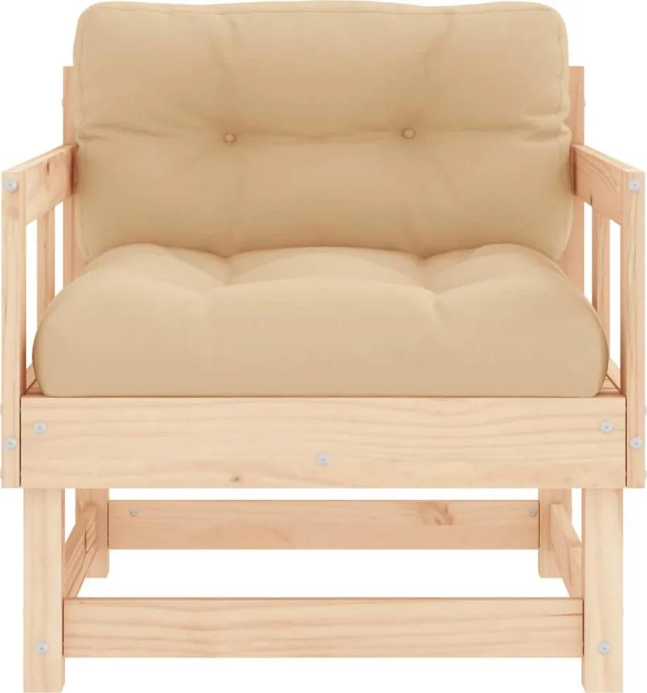vidaXL Zahradní židle s poduškami 2 ks impregnovaná borovice [825443] Barva: Přírodní douglaska
