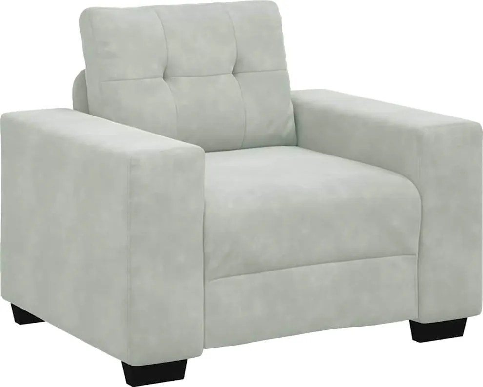 Set pohovek 3 ks Světle šedá samet 3324639