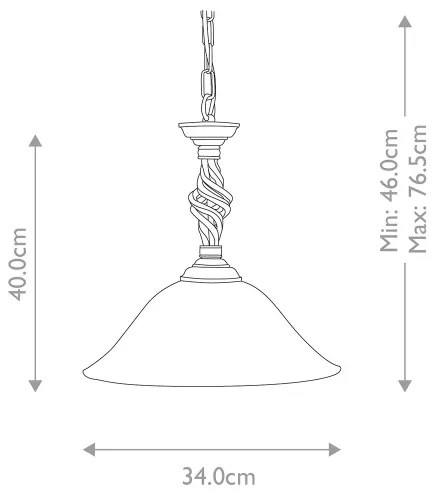 Elstead PB-P-BLACK - Lustr na řetězu PEMBROKE 1xE27/60W/230V