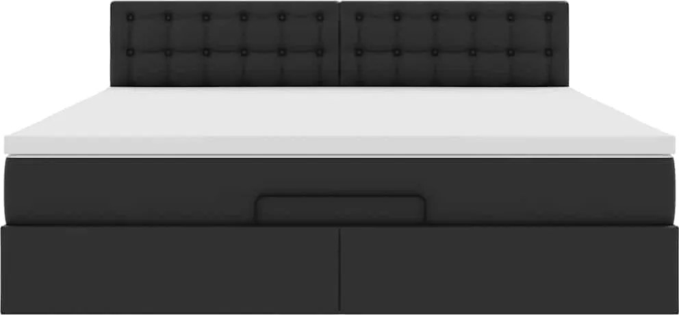 Osmanský rám postele s matrací černá 180x200cm umělá kůže 3311318
