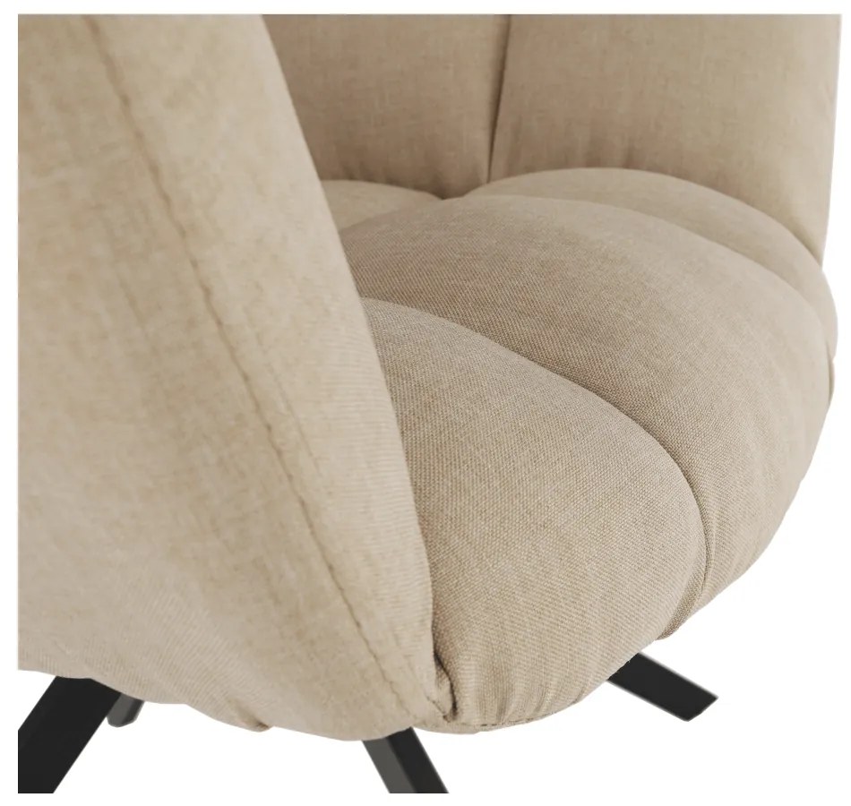 Vikio Designové otočné křeslo, béžová/černá, KOMODO