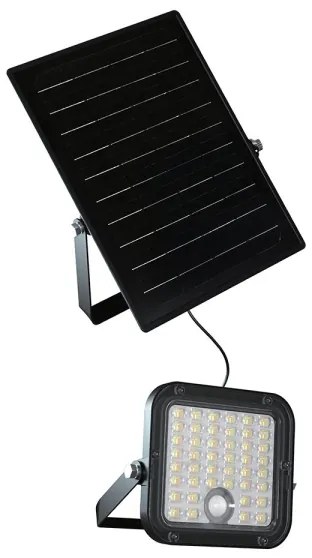 LED Stmívatelný solární reflektor se senzorem LED/10W/3,7V 4000/6000K IP65 + DO