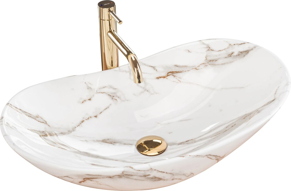 Rea Royal 60 umyvadlo, 62 x 36 cm, napodobenina kamene Lava, REA-U8597