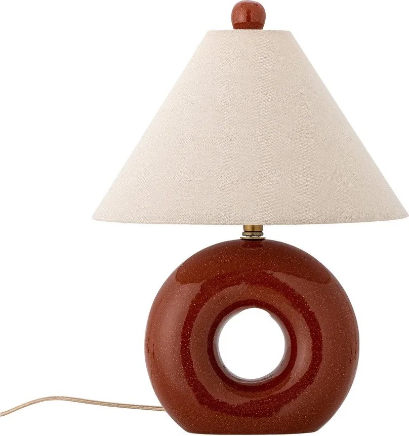 Červená/krémová keramická stolní lampa s textilním stínidlem (výška 42 cm) Panja – Bloomingville