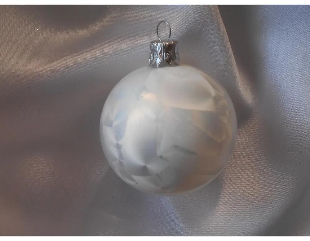 Vánoční koule 7 cm - mat SET/6ks - bílá mrazolak