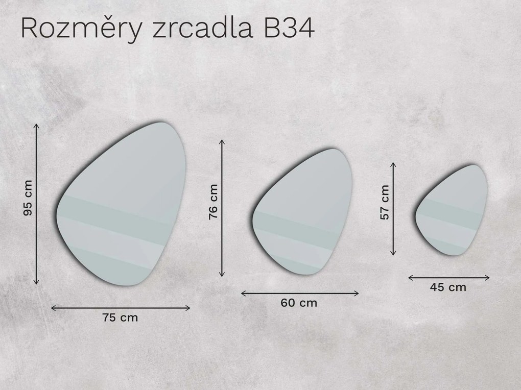 Modré zrcadlo Base B34 45×57