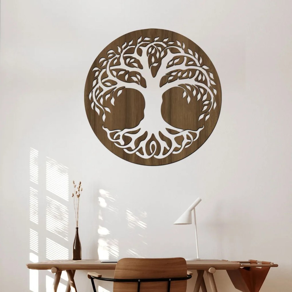 dřevo života Dřevěná samolepka stromu MURIEL Zvolte barvu dekoru: Ořech, Zvolte rozměr Ø (cm): 80