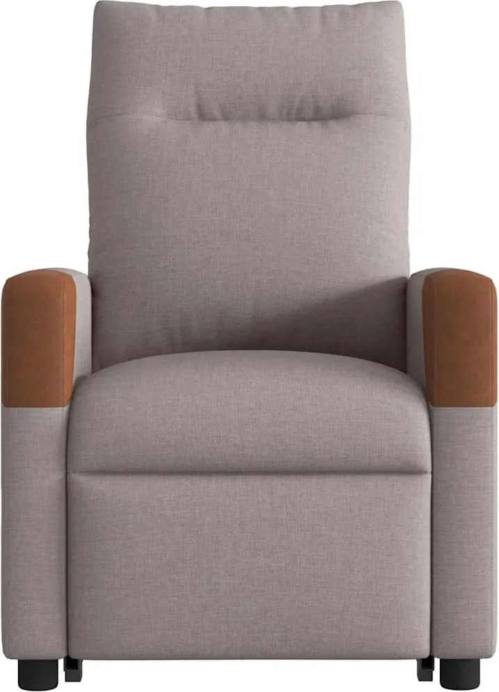 Elektrické zvedací masážní polohovací křeslo taupe textil 3324035