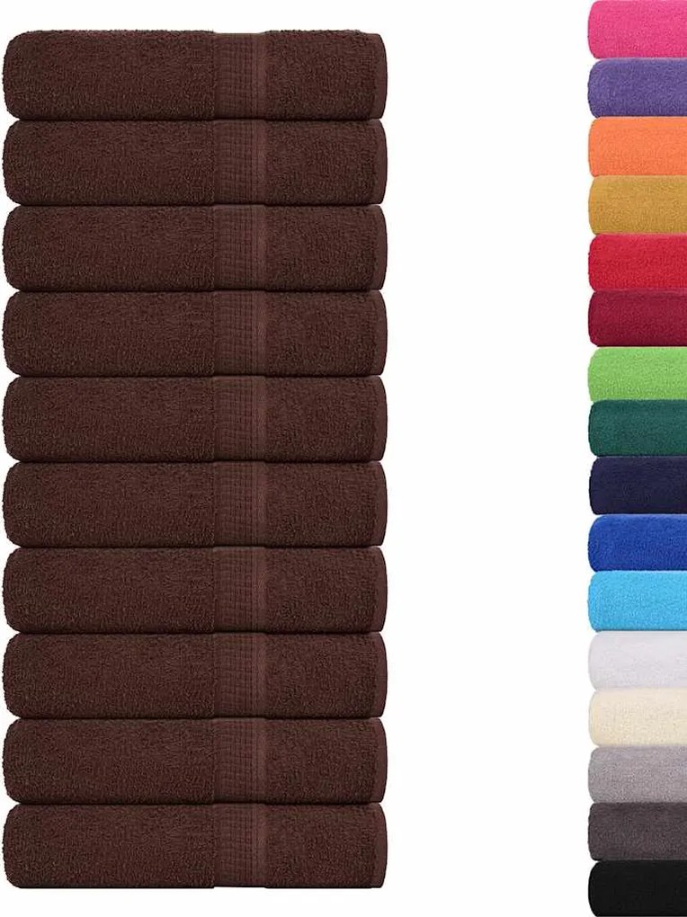 Ručníky FROGN 10 ks hnědé 50x100 cm 360 g/m² 136760
