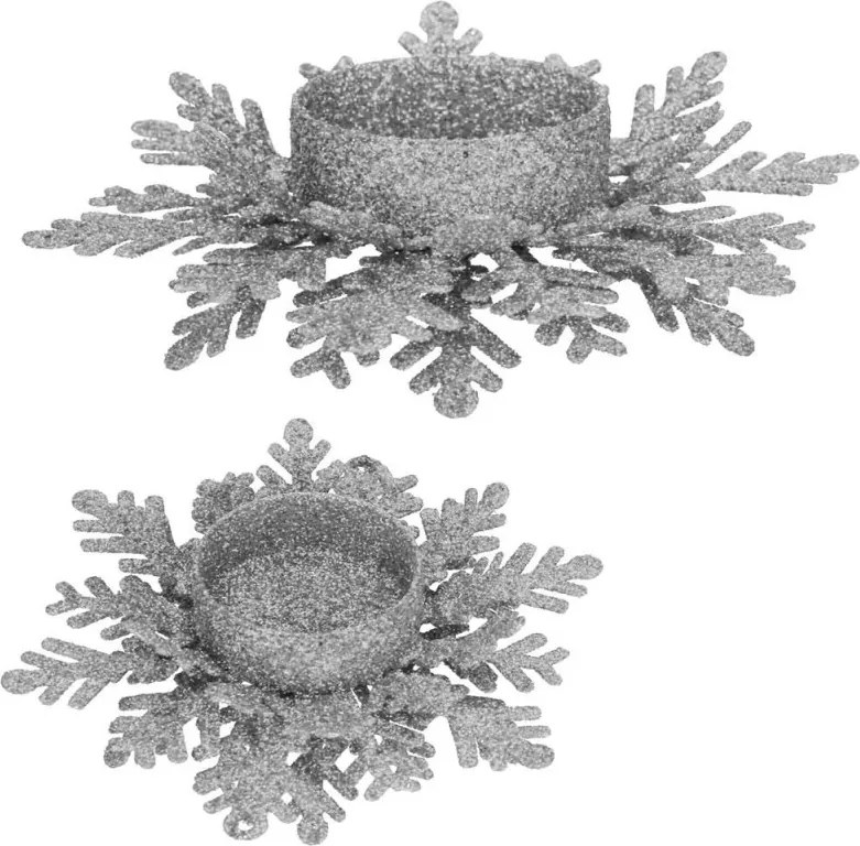 Vánoční svícen s větvičkami tmavě stříbrný, vánoční dekorace