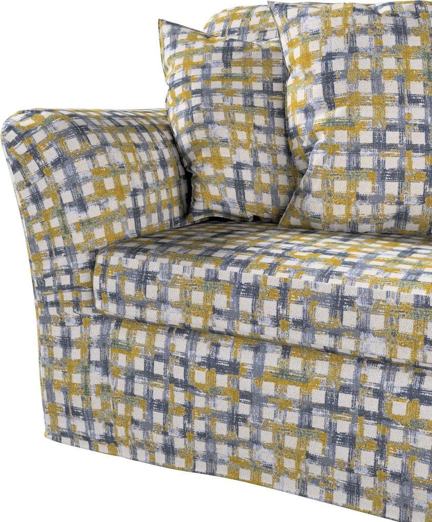 Potah na pohovku IKEA Tomelilla rozkládací barva modrá látka pletený vzor, vzorované