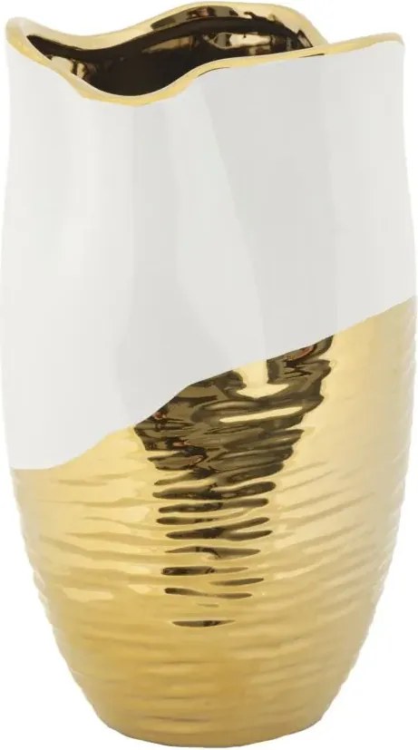 Váza Lux 35 cm zlatá/bílá