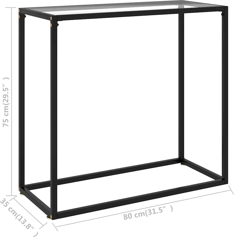 Konzolový stolek transparentní 80 x 35 x 75 cm tvrzené sklo 322807