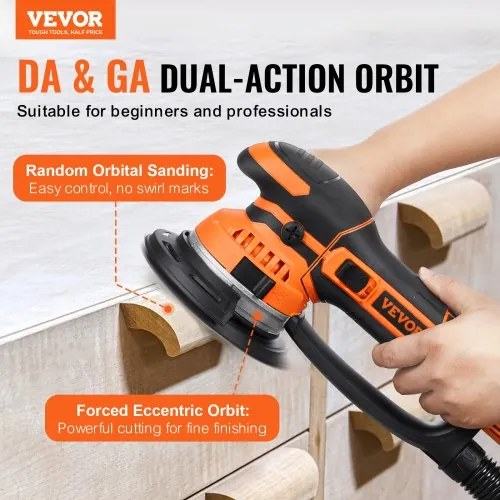 Random Orbital Sander 15,2 cm Dual-Action Sander 10 ks brusných papírů 6 rychlostí