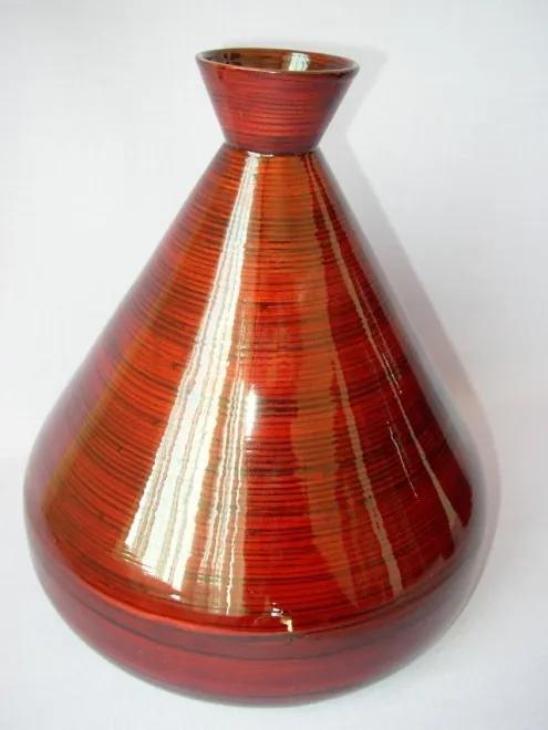 Bambusová váza široká červená, Bambusová váza