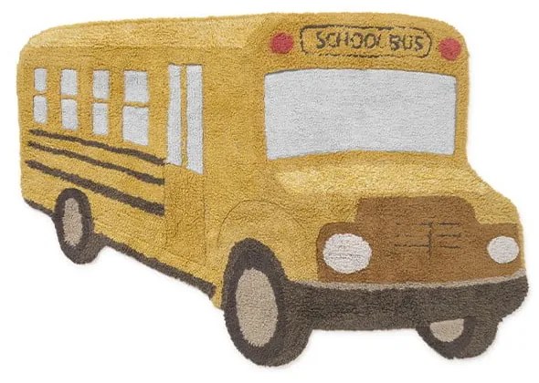 Okrově žlutý pratelný/ručně tkaný bavlněný dětský koberec 90x130 cm School Bus – Lorena Canals