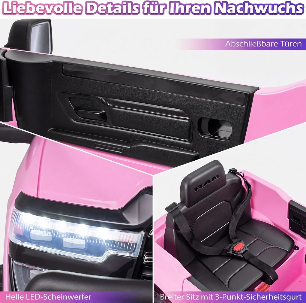 Costway 12 V dětské elektrické autíčko RAM 3500 s 2 25 W motory