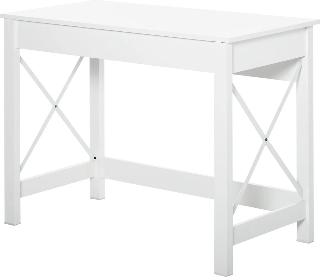 HOMCOM Moderní Stůl Snadno Sestavitelný Počítačový Stůl pro Kancelář, Ložnici nebo Učení 105x50x76 cm Bílý | Aosom