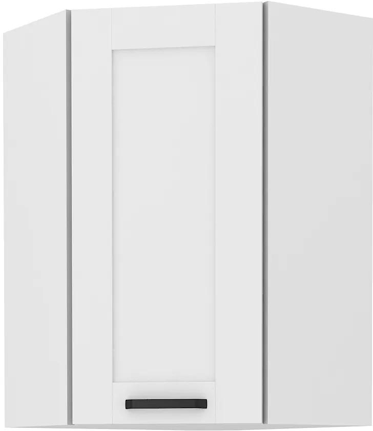STL Rohová skříňka horní LUNA (výška 90 cm) Barevné provedení LUNA: Bílá / Prachově šedá