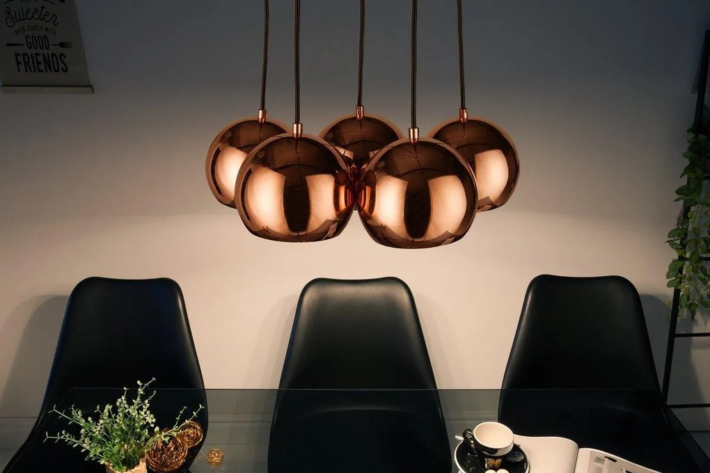 Designová závěsná lampa Briella, zlato-růžová