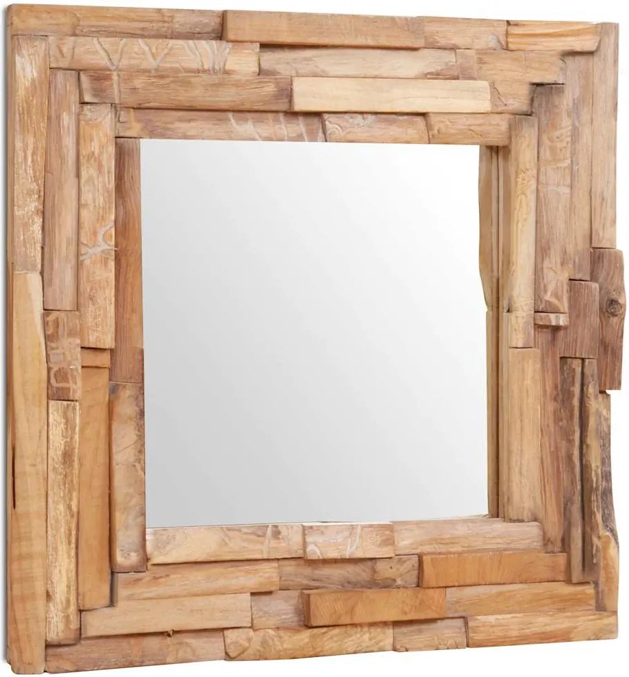 Dekorativní zrcadlo teak 60 x 60 cm čtvercové 244562