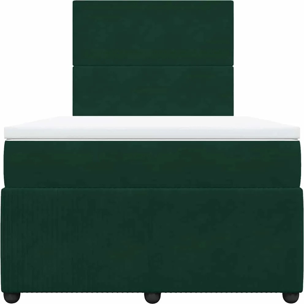 Box spring postel s matrací tmavě zelená 120 x 200 cm samet 3292307