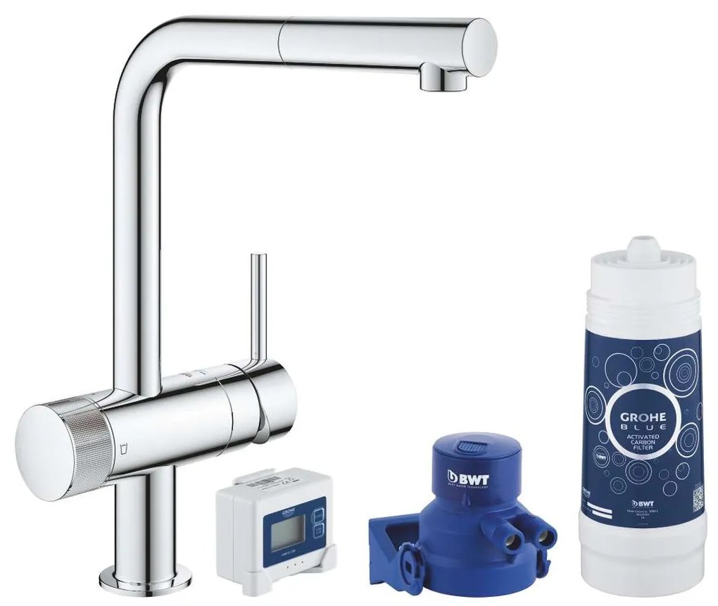 Grohe - Set dřezové baterie Minta s filtrací a výsuvnou koncovkou, chrom 30382000ROZ1