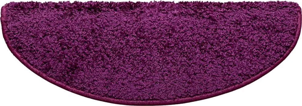 Schodové rohože 15 ks 65 x 21 x 4 cm fialové půlkulaté velké 133905
