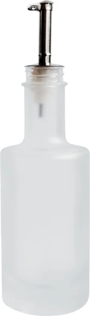 Skleněná láhev na olej 200 ml bílá mléčná s nerezovou nálevkou VILO