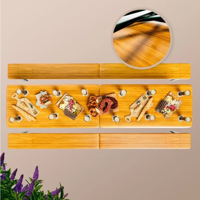 Pivní set se stolem a lavicemi 220cm skládací 10 osob vysoké nosnost masivní dřevo